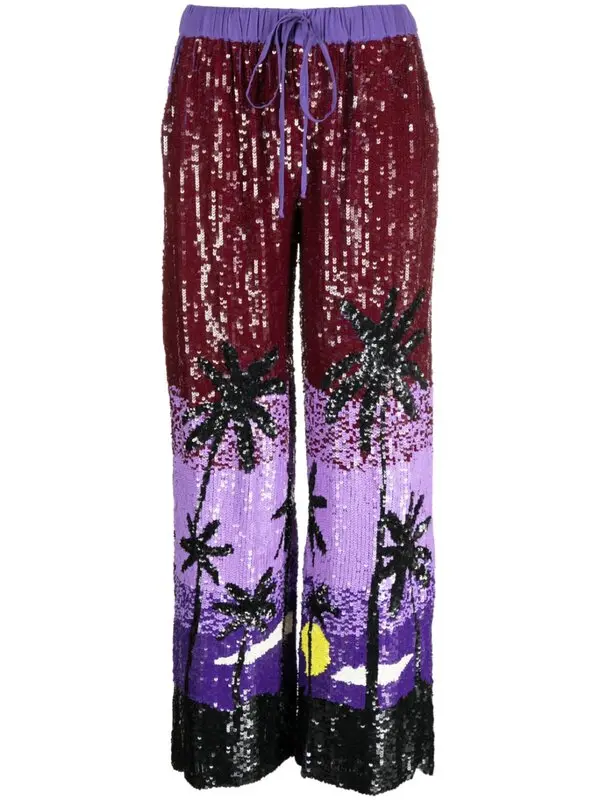 P.a.r.o.s.h Sequin-embellished Trousers - Purple