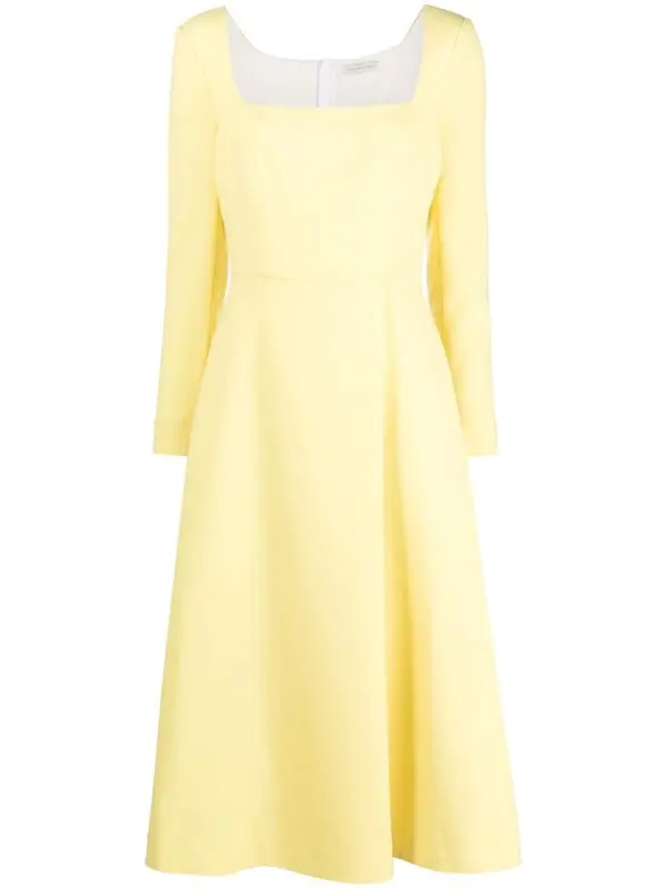 EMILIA WICKSTEAD Long-sleeve Flared Midi Dress