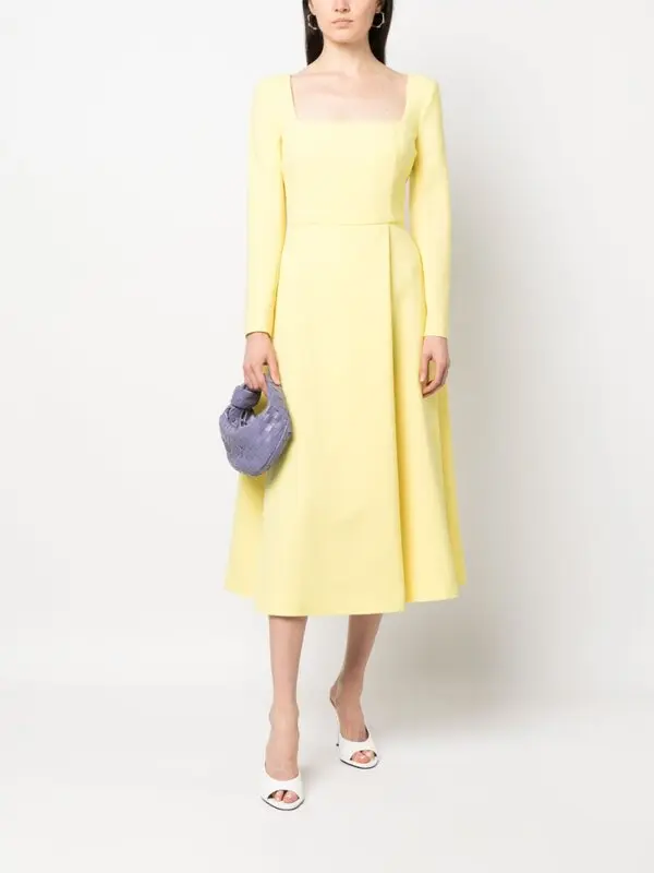 EMILIA WICKSTEAD Long-sleeve Flared Midi Dress
