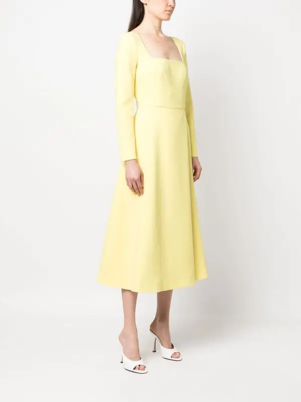 EMILIA WICKSTEAD Long-sleeve Flared Midi Dress