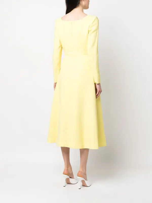 EMILIA WICKSTEAD Long-sleeve Flared Midi Dress
