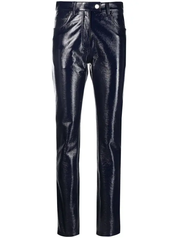 COURREGES Straight-leg Vinyl Trousers - Blue