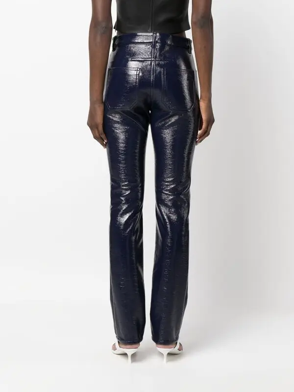 COURREGES Straight-leg Vinyl Trousers - Blue