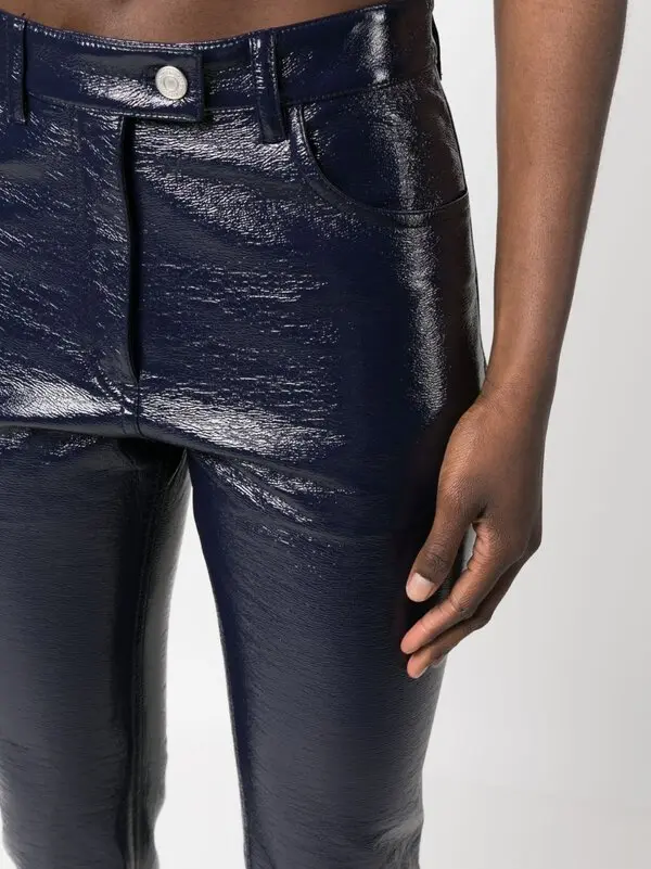 COURREGES Straight-leg Vinyl Trousers - Blue