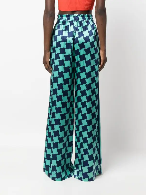 Casablanca Pool Tile Silk Trousers