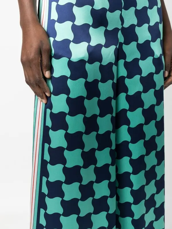 Casablanca Pool Tile Silk Trousers