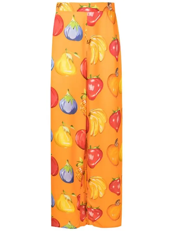 AMIR SLAMA Fruit-print Straight Trousers - Orange