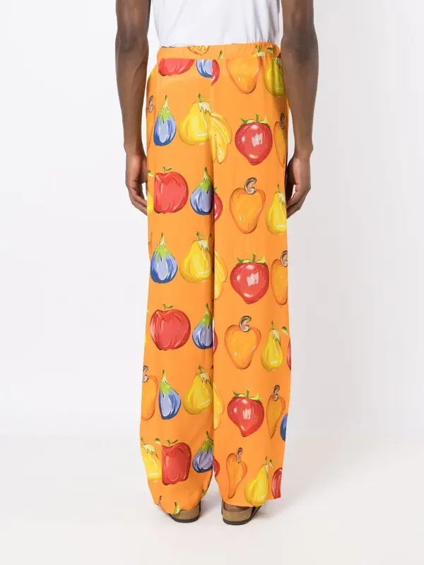 AMIR SLAMA Fruit-print Straight Trousers