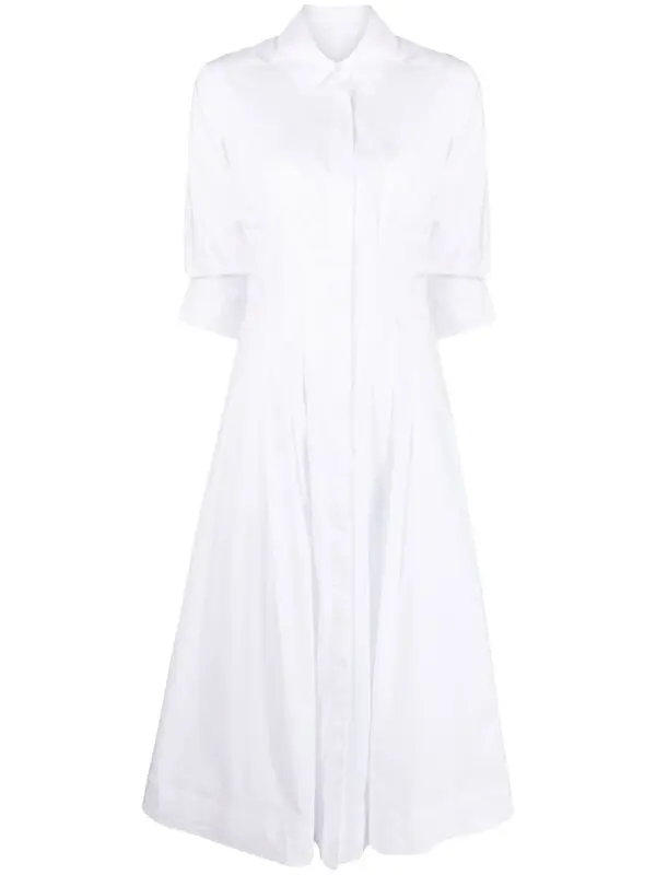 Simkhai Jazz Pintuck Midi Dress - White