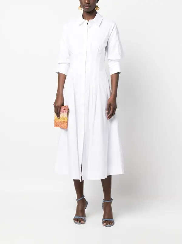 Simkhai Jazz Pintuck Midi Dress - White
