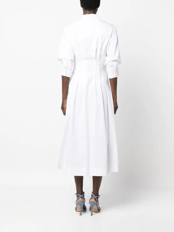 Simkhai Jazz Pintuck Midi Dress - White