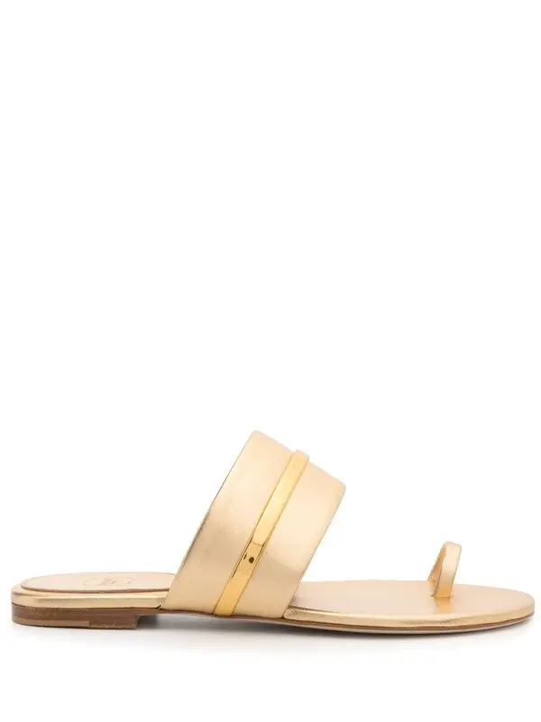 MALONE SOULIERS Open-toe Leather Flat Sandals