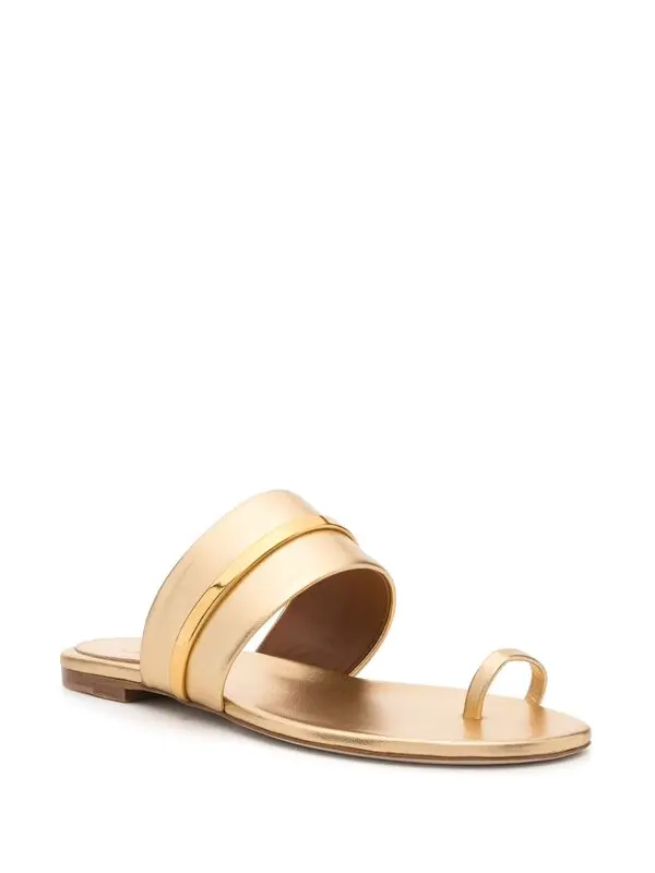MALONE SOULIERS Open-toe Leather Flat Sandals