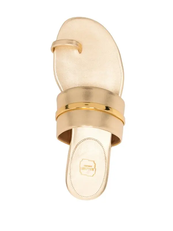 MALONE SOULIERS Open-toe Leather Flat Sandals