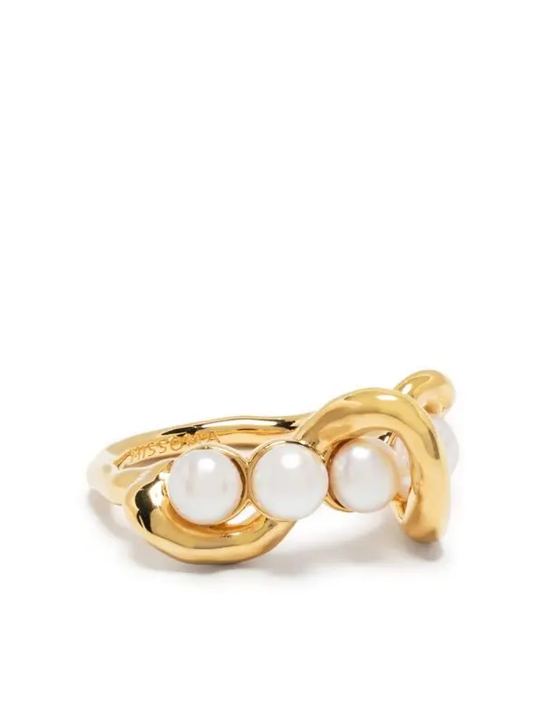 MISSOMA Molten Pearl Twisted Ring - Gold