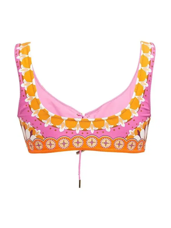 La DoubleJ Sunset Printed Bikini Top - Pink