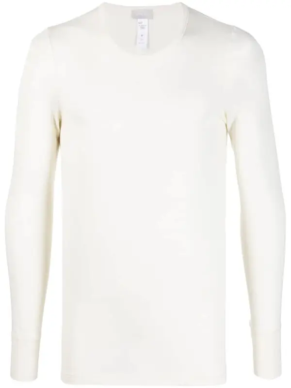 Hanro Long-sleeved Wool-blend T-shirt - White