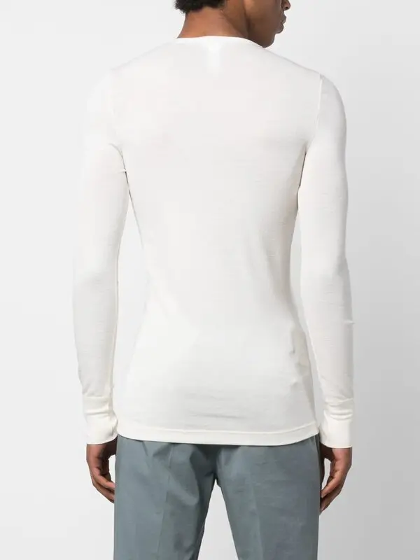 Hanro Long-sleeved Wool-blend T-shirt - White