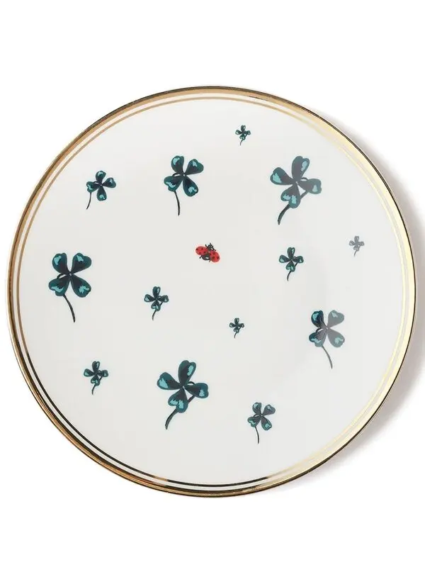 BITOSSI HOME 6 Piece Clover And Ladybird Plate Set - White