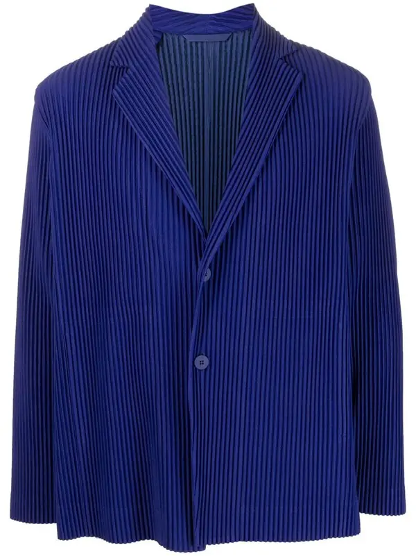 Issey Miyake Ribbed Single-breasted Blazer