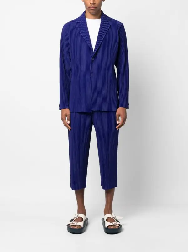 Issey Miyake Ribbed Single-breasted Blazer