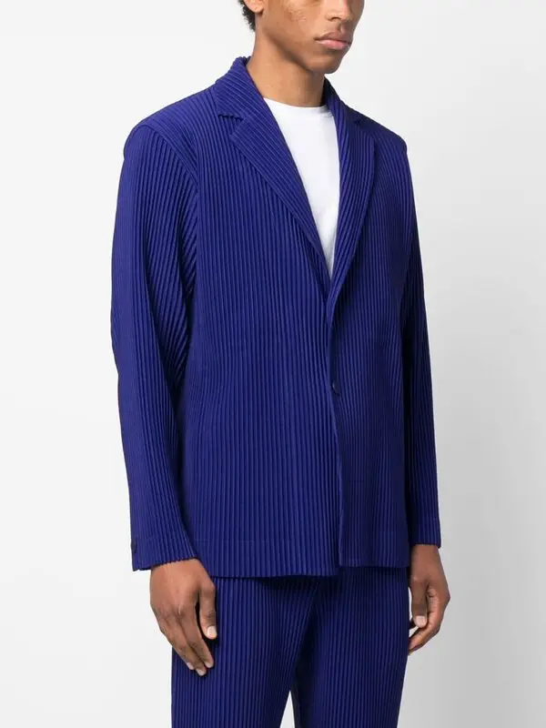 Issey Miyake Ribbed Single-breasted Blazer