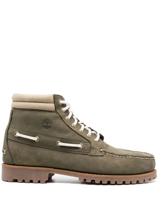 Timberland Two-Tone Lace-Up Leather Boots In Green - 53% Off  display picture 3