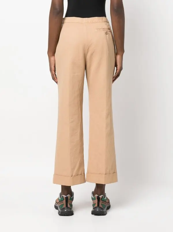 Aspesi Cropped Flared Trousers - Neutrals