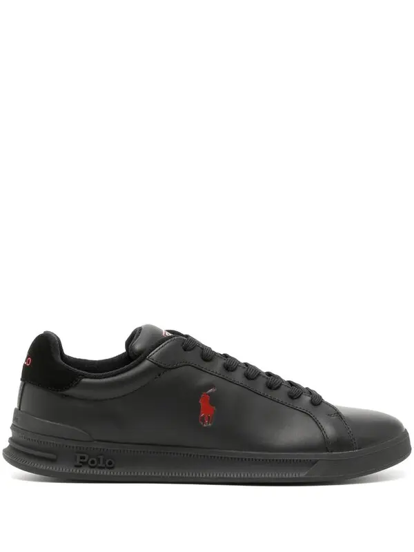 Polo Ralph Lauren Embroidered-pony Low-top Sneakers - Black