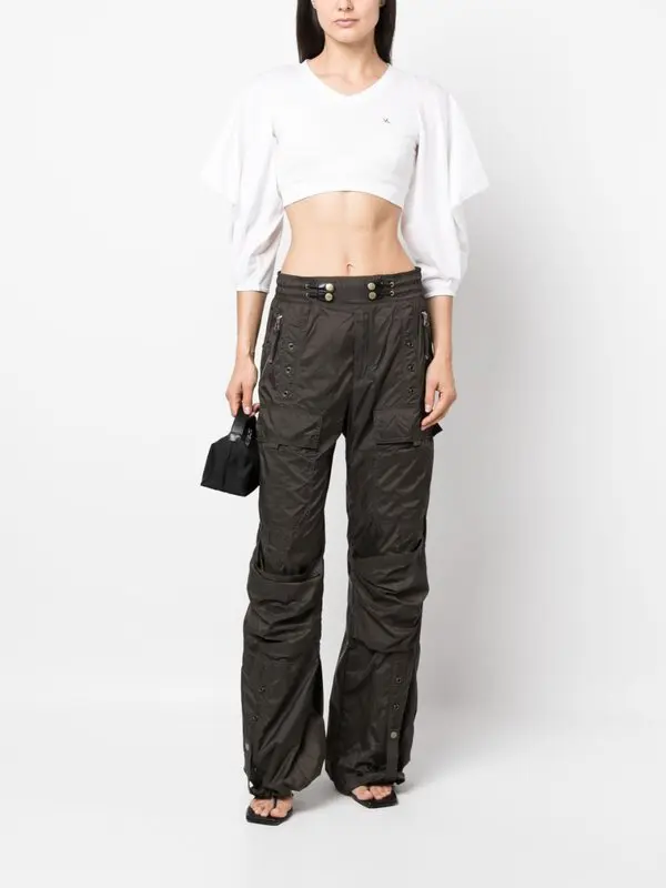 Veronique Leroy Draped-sleeve Cropped Jersey
