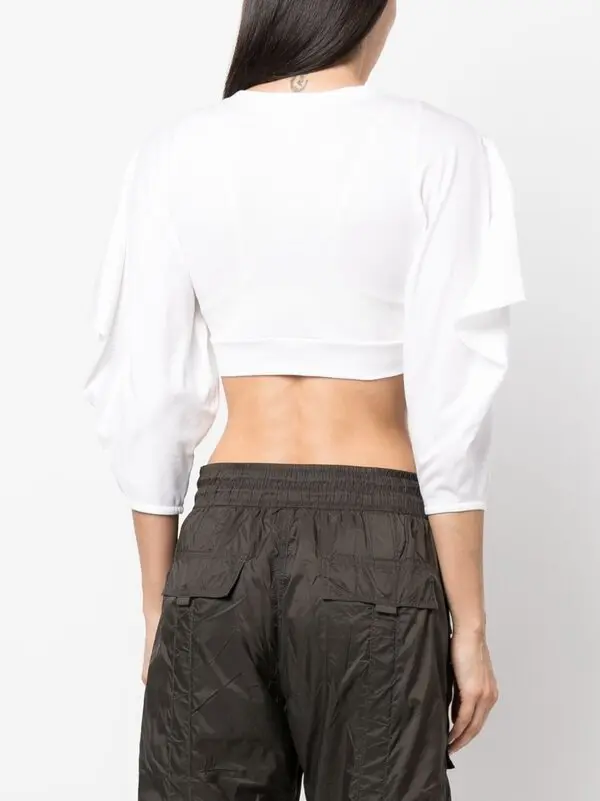 Veronique Leroy Draped-sleeve Cropped Jersey