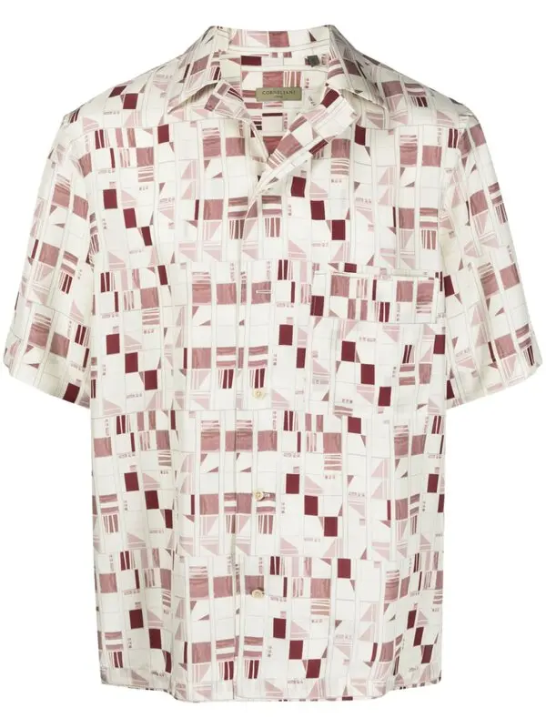 Corneliani Geometric-pattern Silk Shirt