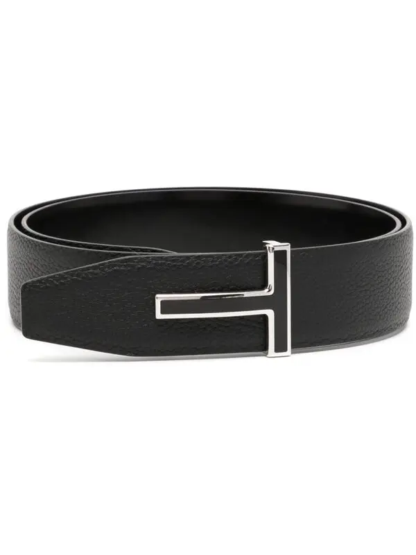TOM FORD T-buckle Leather Belt - Black