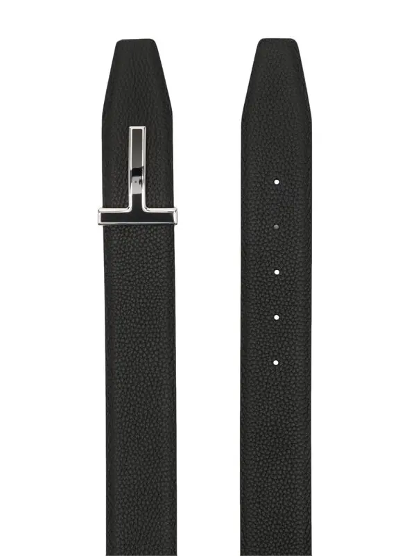TOM FORD T-buckle Leather Belt - Black