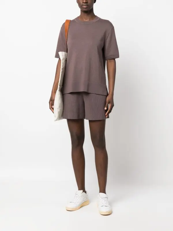 JOSEPH Ribbed-knit Silk-blend Thigh-length Shorts