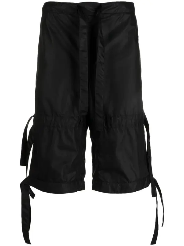 WALTER VAN BEIRENDONCK Star Drawstring Cotton Shorts - Black