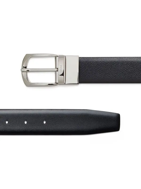 Zegna Engraved Logo Reversible Belt