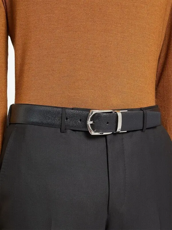 Zegna Engraved Logo Reversible Belt