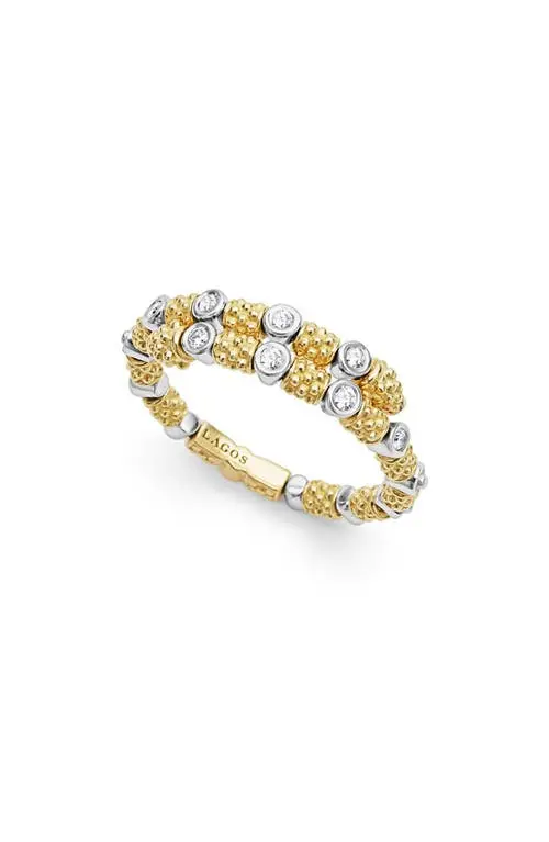 Lagos Signature Caviar Superfine Diamond Wrap Ring - Gold