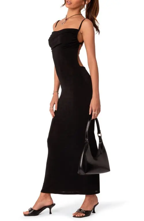 EDIKTED Clea Open Back Dress - Black