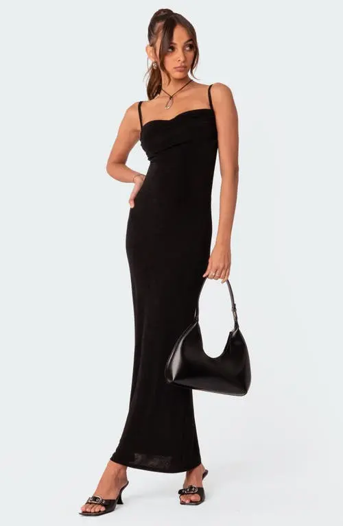 EDIKTED Clea Open Back Dress - Black