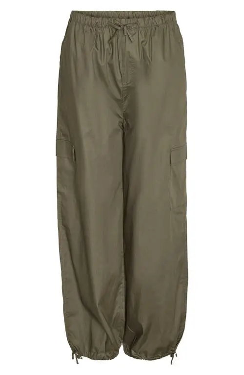 NOISY MAY Pinar Tie Waist Cargo Pants - Crocodile