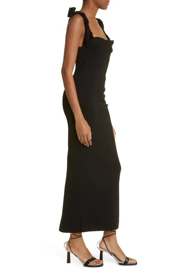 jacquemus alca knit maxi dress JACQUEMUS Alca Twisted-Strap Ribbed-Knit Maxi Dress