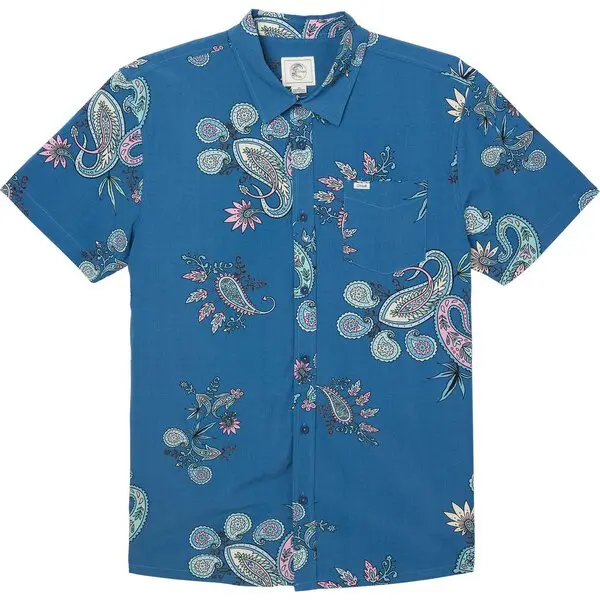 O'Neill Standard Fit Abstract Print Short Sleeve Button-up Shirt - Indigo