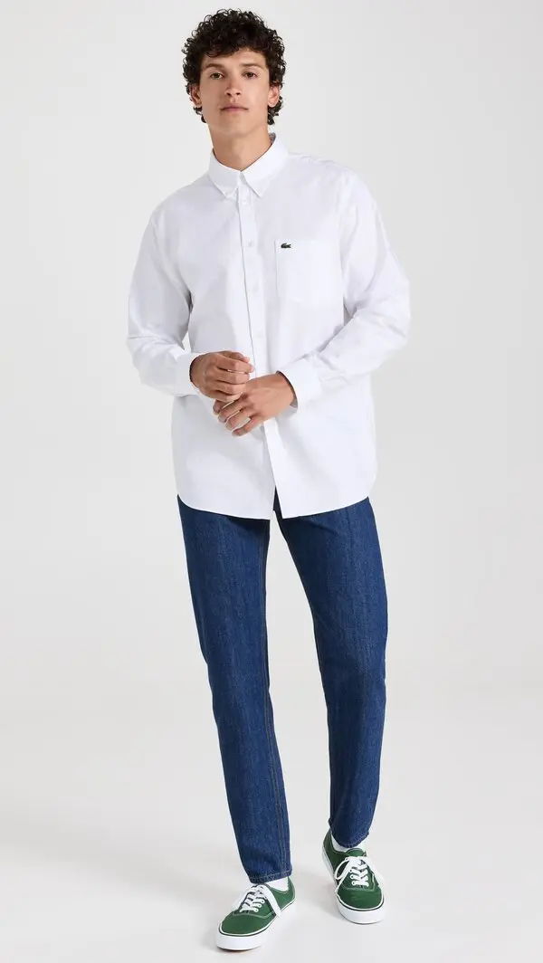 Lacoste Regular Fit Oxford Cotton Shirt - White