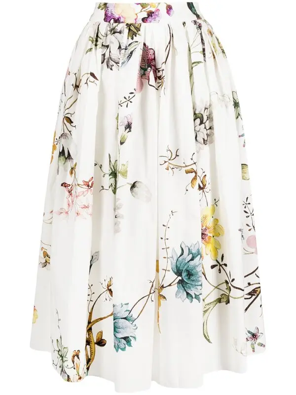 Erdem Ferro Laurenson Floral-print Skirt - White