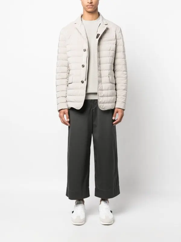 MOORER Calf Leather Button-up Coat - Neutrals