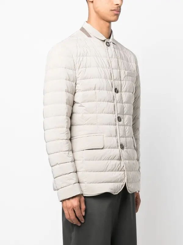 MOORER Calf Leather Button-up Coat - Neutrals