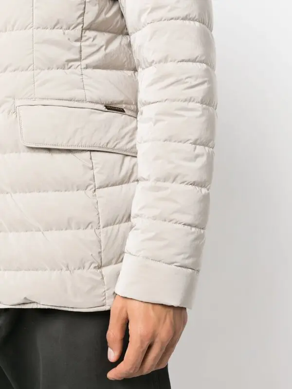 MOORER Calf Leather Button-up Coat - Neutrals