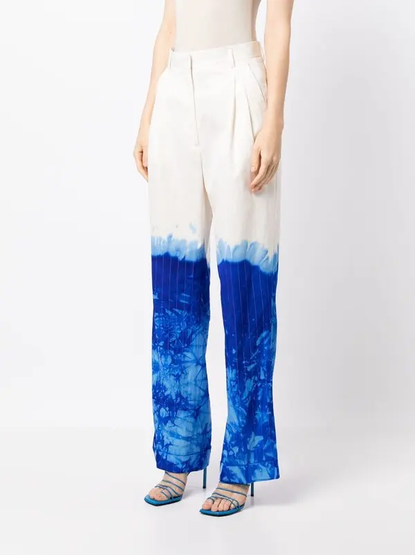 STAIN SHADE Tie-dye Wool Suit Trousers